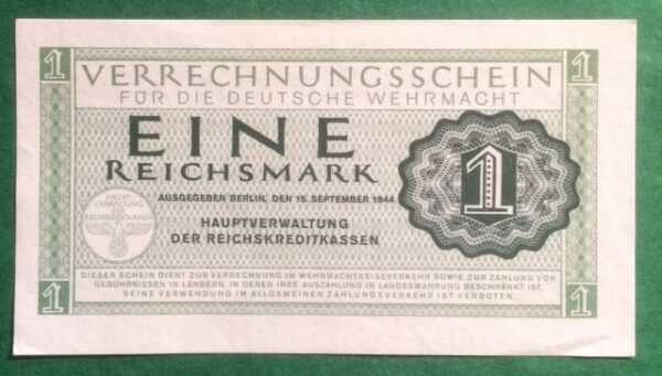1 REICHSMARK WEHRMACHT BANKNOTE 1944 ISSUE - CP Militaria